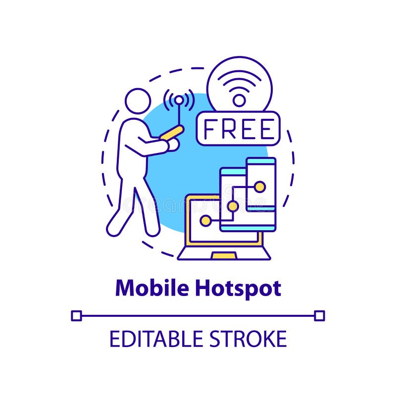 Mobile Hotspot Concept Icon Stock Vector - Illustration of smartphone ...