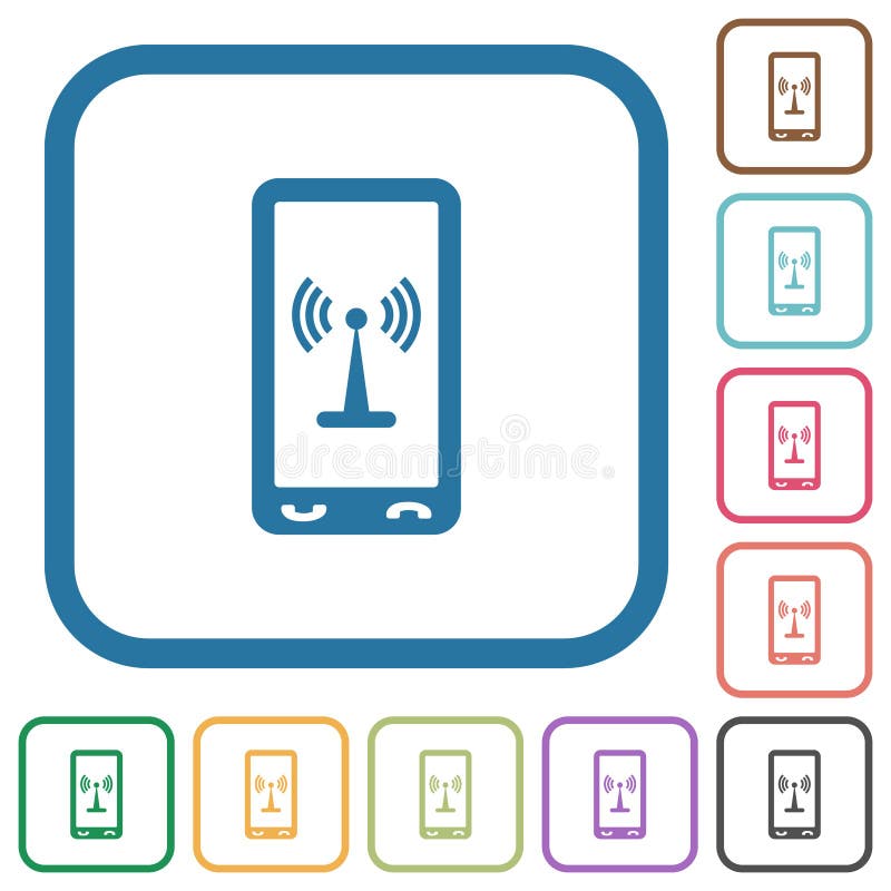 Mobile Hotspot White Icons on Edged Square Buttons Stock Vector ...