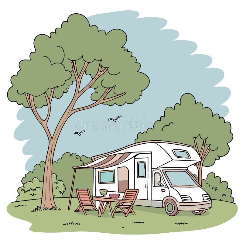 Mobile House in Camping Destinations. Sense of Adventure and Freedom ...