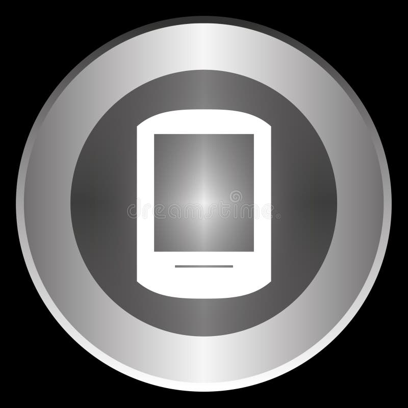 Mobile Icon on a Circle Isolated on a Black Background Stock Image ...