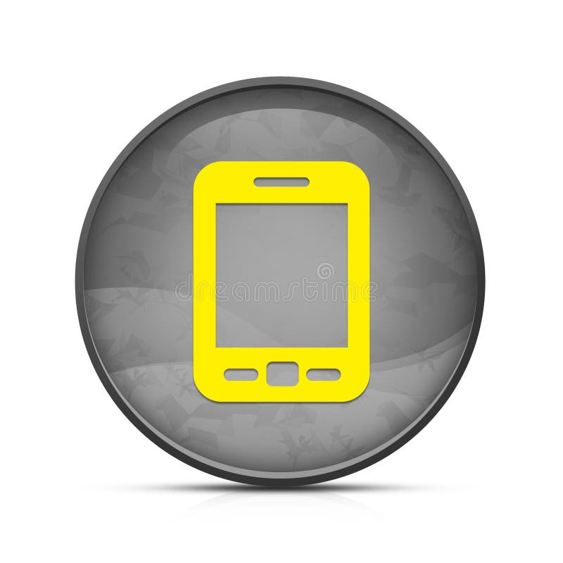 Mobile Icon on Classy Splash Black Round Button Illustration Stock ...