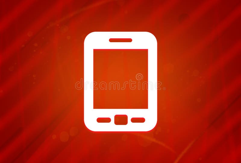 Mobile Icon Isolated on Abstract Red Gradient Magnificence Background ...