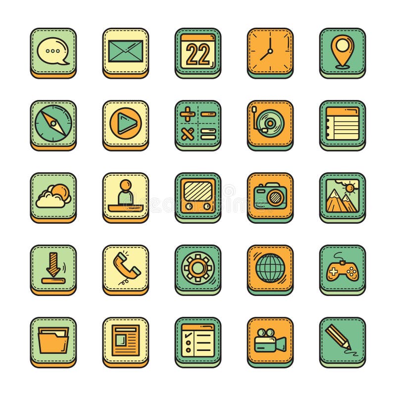 Mobile Icon Set. Vector Illustration Decorative Design Stock Vector ...