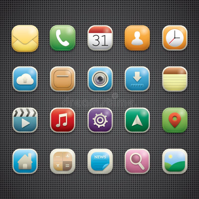 Mobile Icon Set. Vector Illustration Decorative Design Stock Vector ...