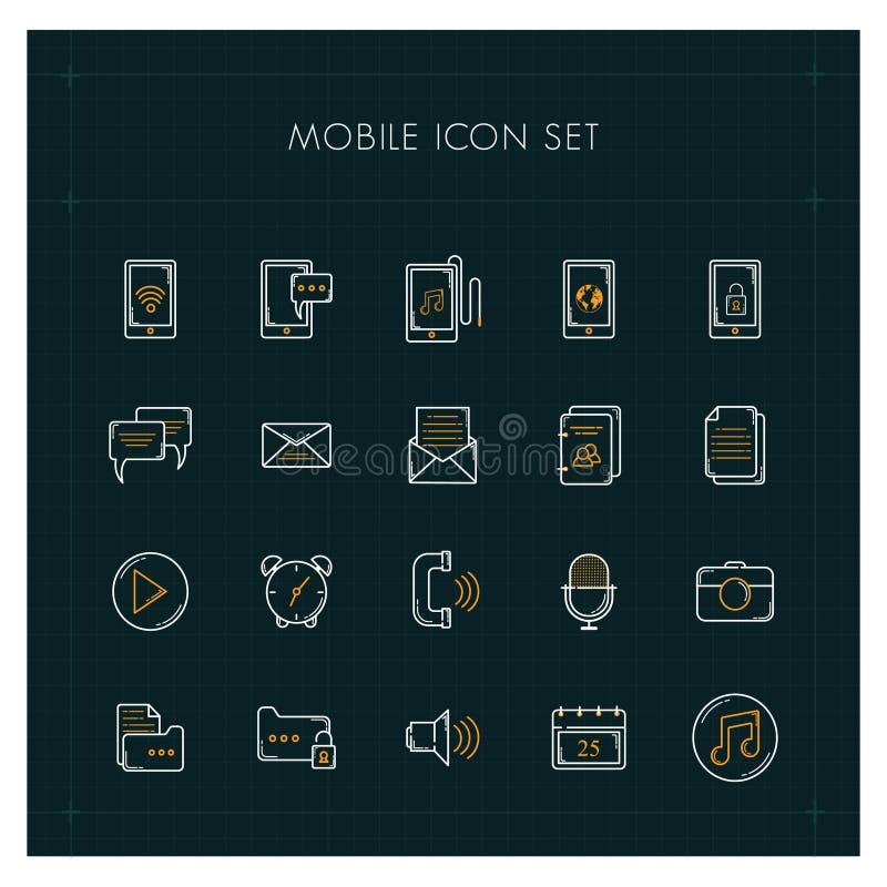 Mobile Icon Set. Vector Illustration Decorative Design Stock Vector ...