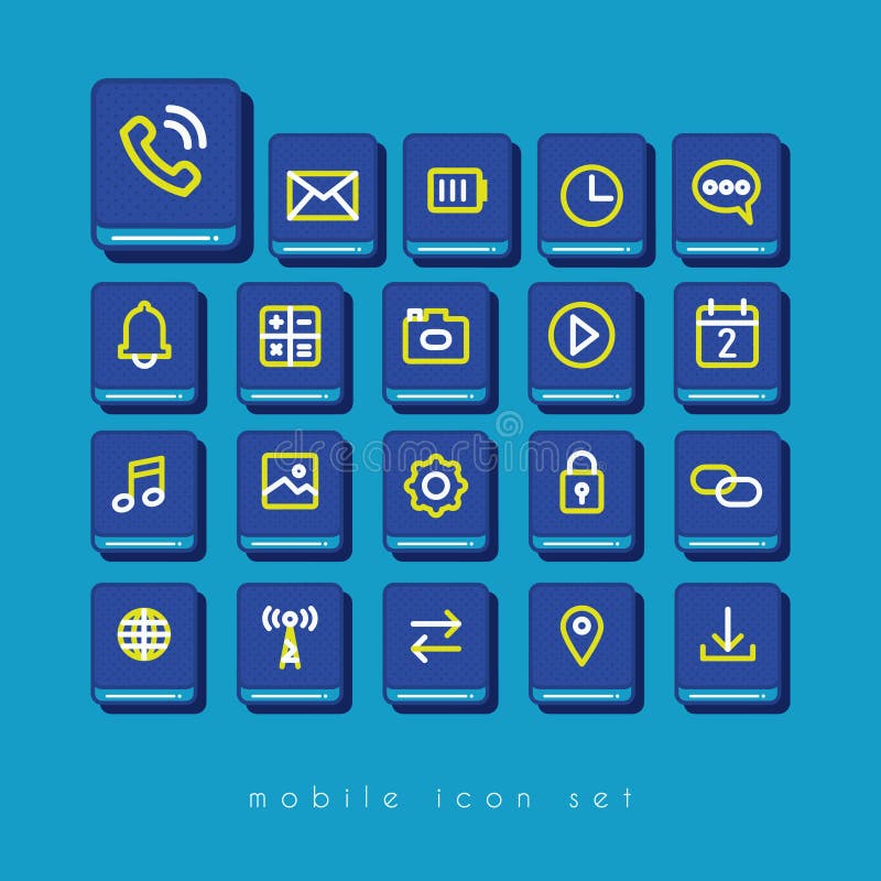 Mobile Icon Set. Vector Illustration Decorative Design Stock Vector ...