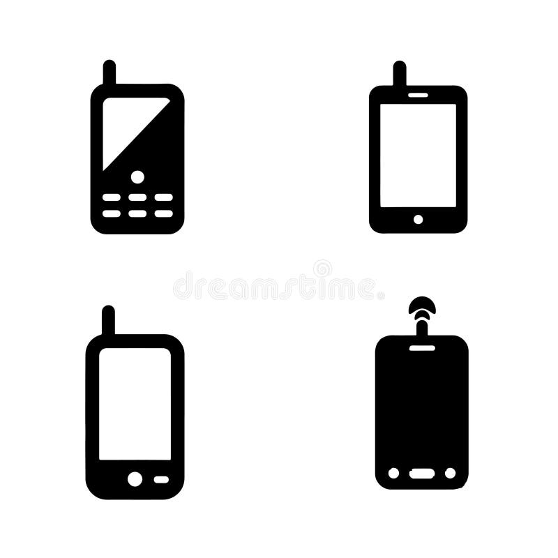 Mobile Icon Silhouette Vector Art Editable File Stock Vector ...