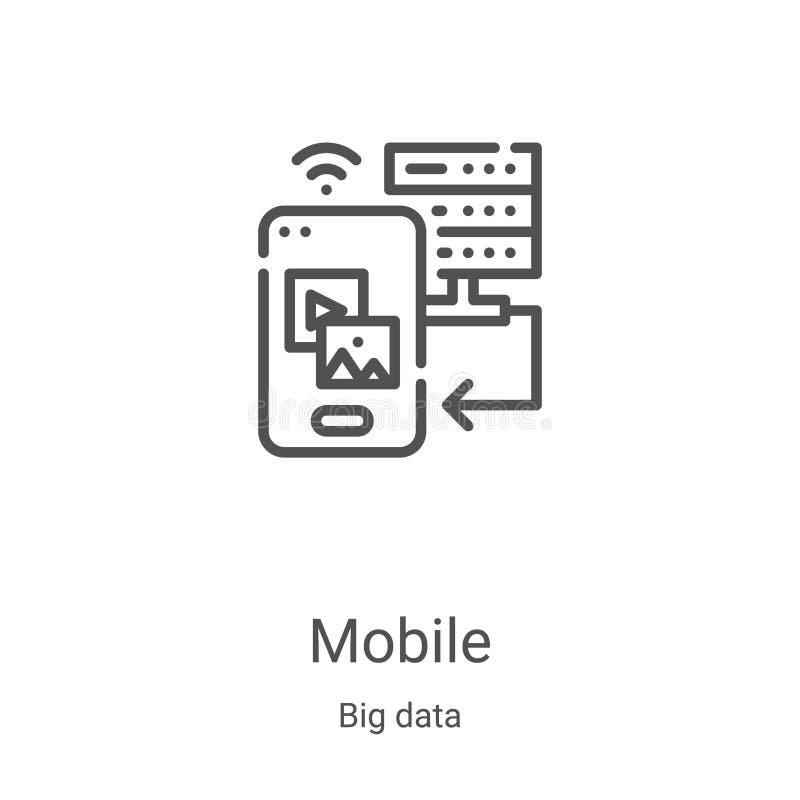 Mobile App Icon Vector From Programming And Coding Collection Thin Line Mobile App Outline Icon