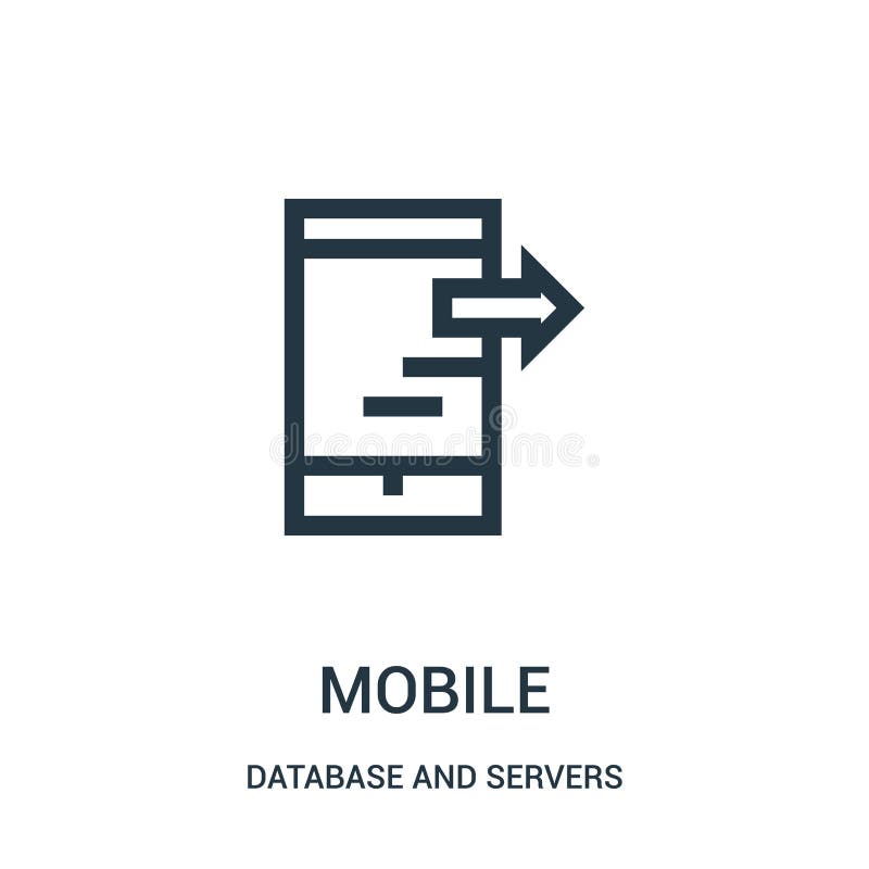 Mobile Icon Vector from Database and Servers Collection. Thin Line ...