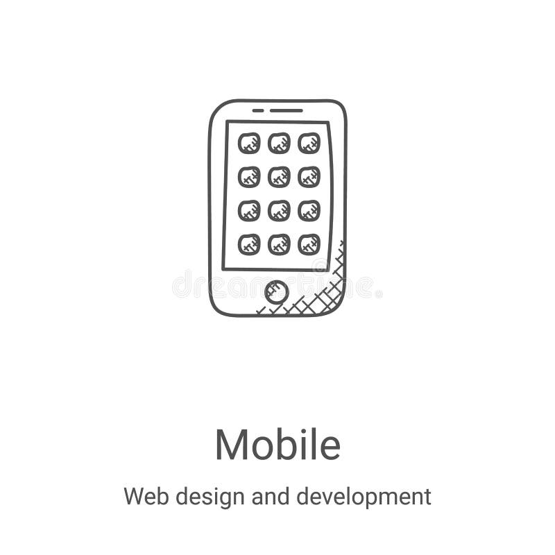 Mobile App Icon Vector From Programming And Coding Collection Thin Line Mobile App Outline Icon