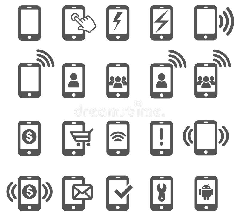 Mobile icons. stock vector. Illustration of signs, cellular - 50027807