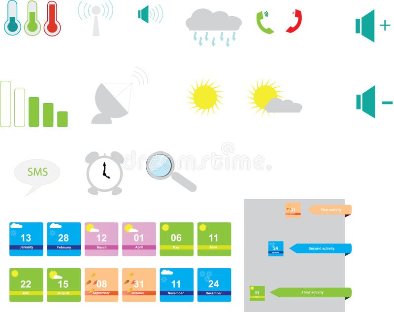 Mobile icons set stock vector. Illustration of magnifying - 34252267