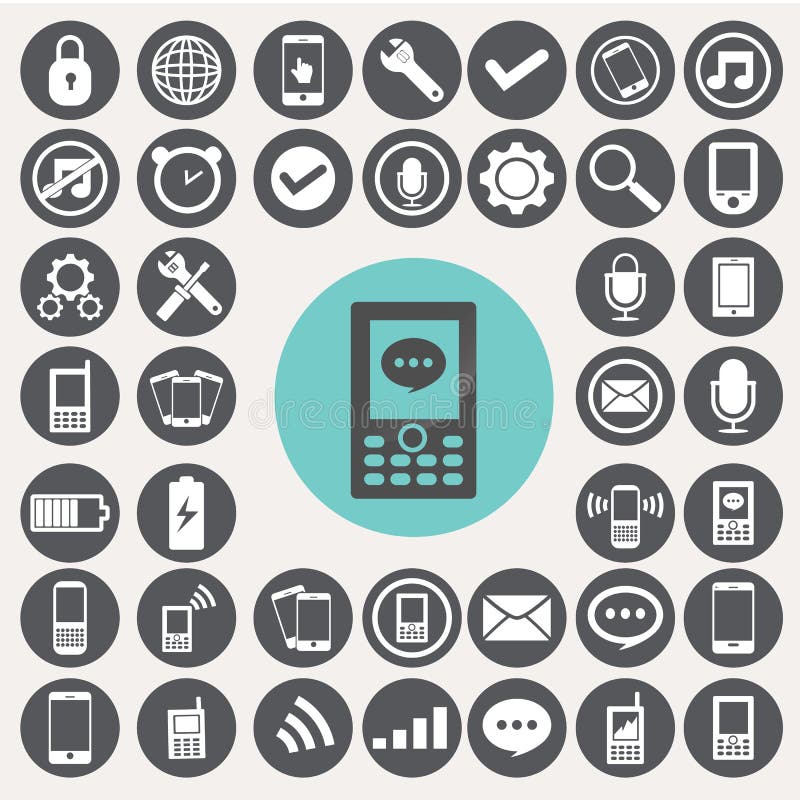 Mobile icons set. stock illustration. Illustration of reload - 44438868