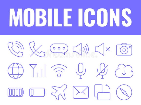 Mobile Icons Set Vector. Mobile Icons Vector Stock Vector ...