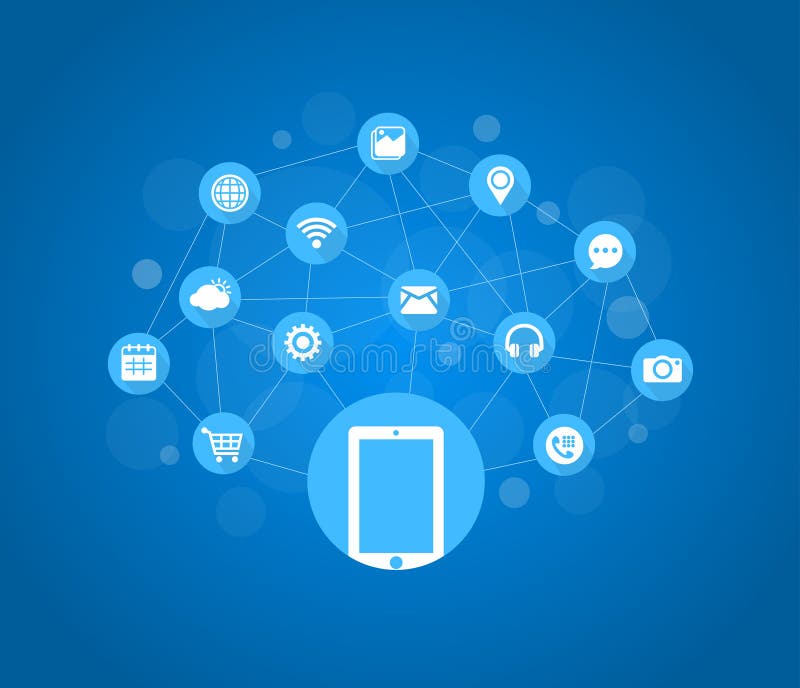 Mobile Icons, Social Media, Mobile Application, Internet Stock Vector ...