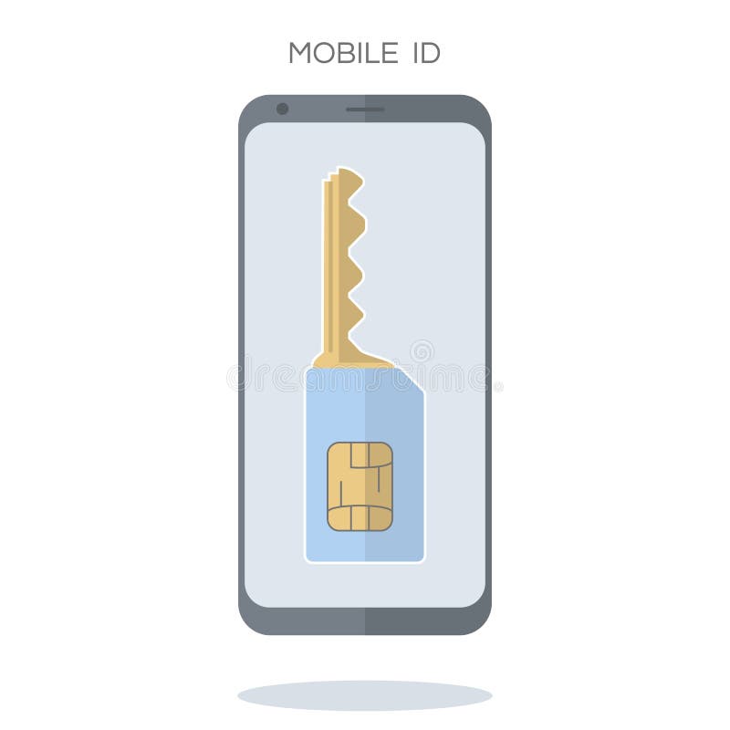 Mobile Id Sim Card Key Concept. Flat Icon Design. Vector Illustration ...