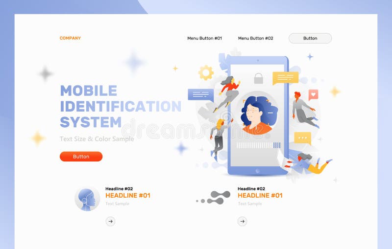 Mobile Identification Header Template Stock Vector - Illustration of ...