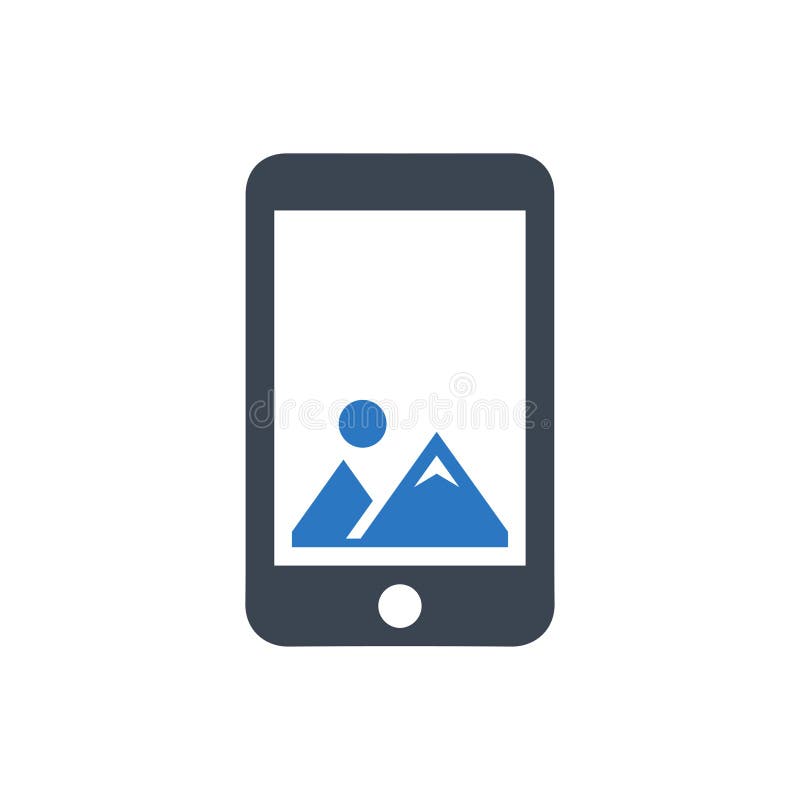 Mobile image icon stock vector. Illustration of gallery - 154317168