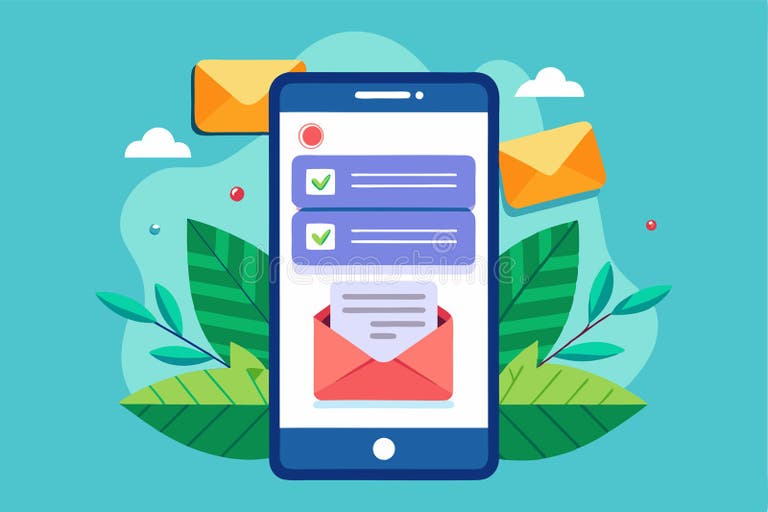 This Mobile Inbox Showcases a Colorful Interface with Messages and ...