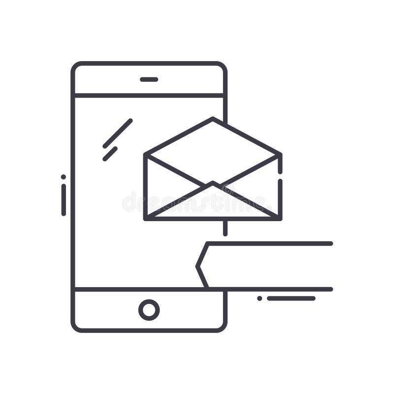 Incoming Mail Icon, Black Vector Sign with Editable Strokes, Concept ...