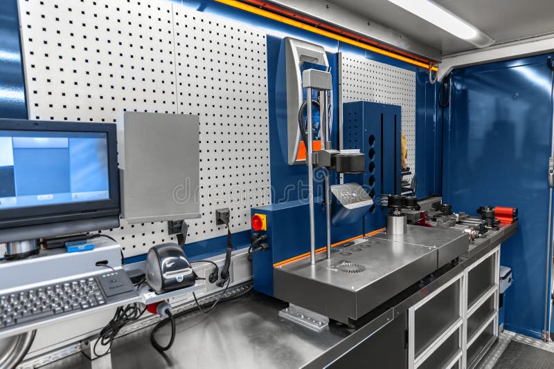 Mobile Industrial Workshop Set Up Inside of Truck Stock Photo - Image ...