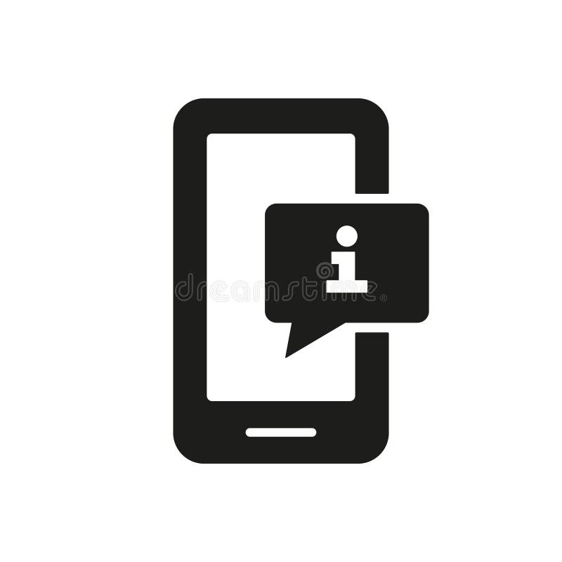 Mobile Info and Support Silhouette Icon for Customer Assistance and ...