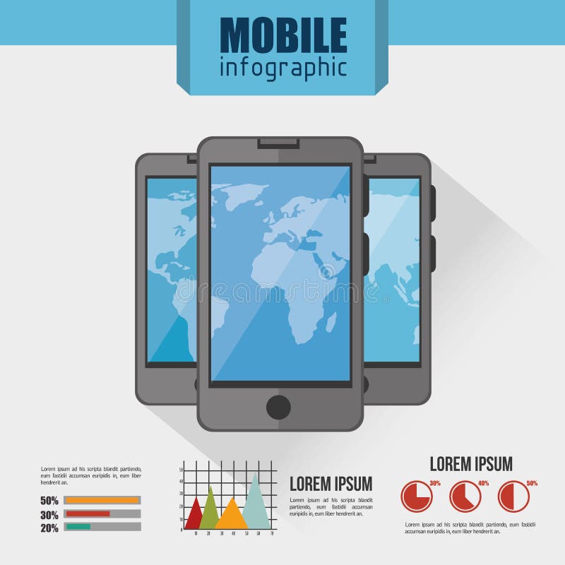 Mobile infographic design stock illustration. Illustration of earth ...