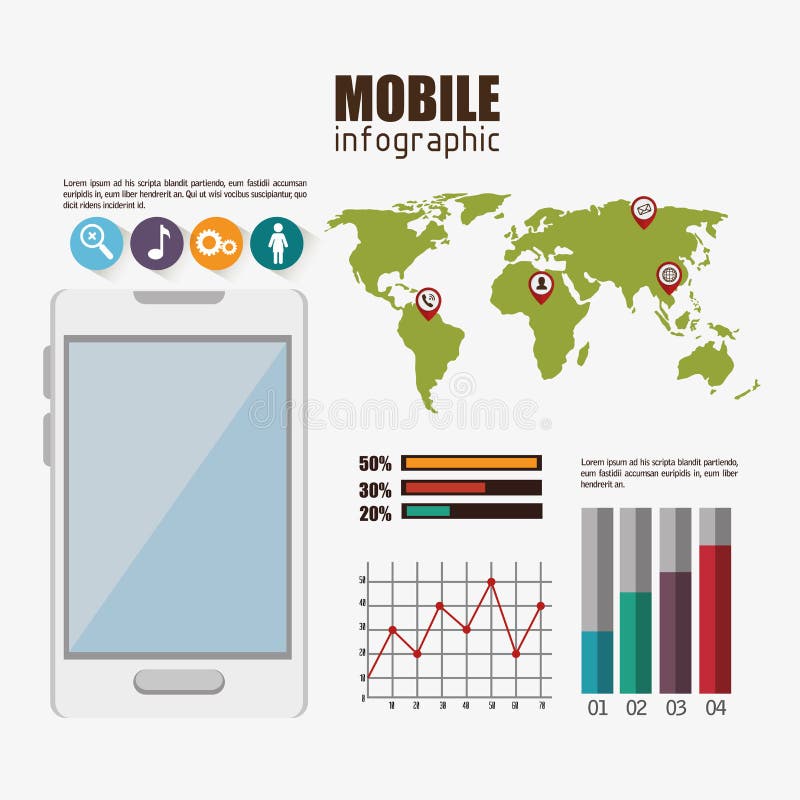 Mobile infographic design stock illustration. Illustration of ...