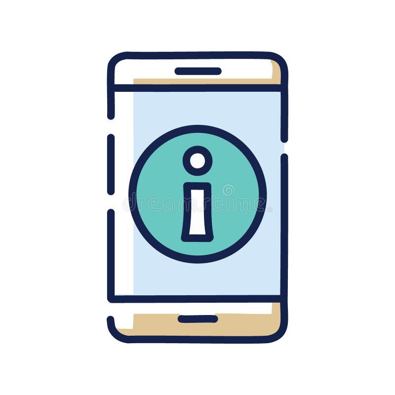 Mobile Information Icon. Mobile Phone Screen with Information Symbol ...
