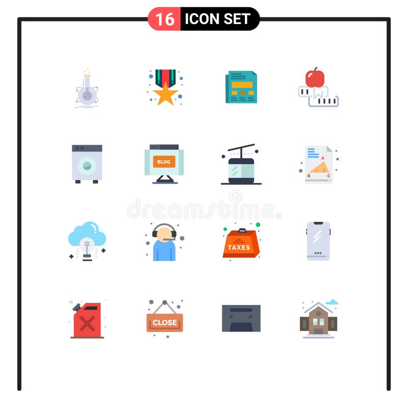 Modern Set of 16 Flat Colors Pictograph of University, School, Prize ...