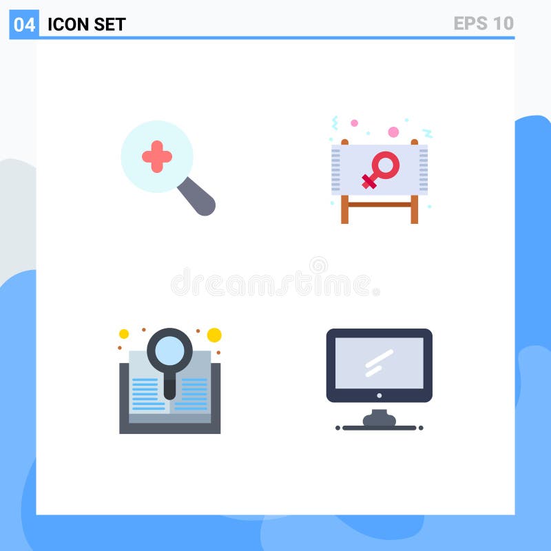 Mobile Interface Flat Icon Set of 4 Pictograms of Expanded, Explore, Ad ...