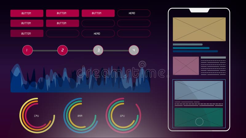 Mobile Interface Layout and Icon Stock Vector - Illustration of ...