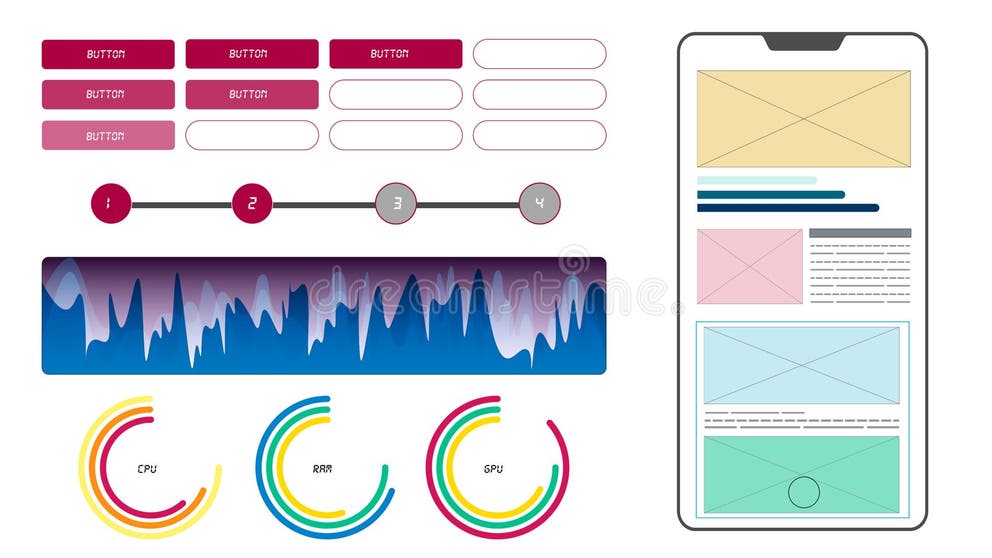 Mobile Interface Layout and Icon Stock Vector - Illustration of user, registration: 288160345