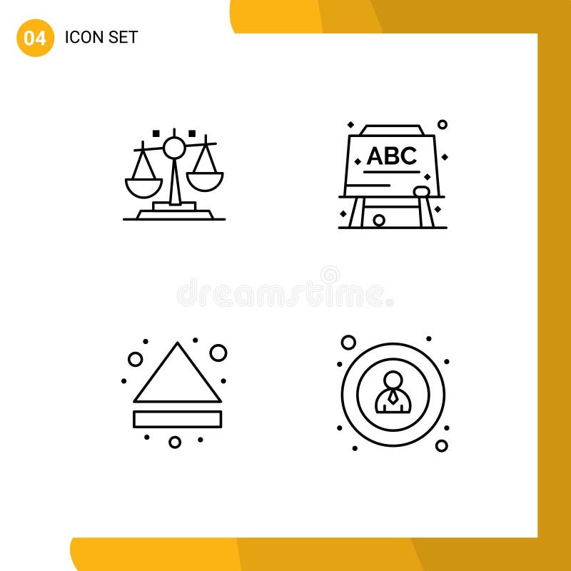 Universal Icon Symbols Group of 4 Modern Filledline Flat Colors of ...