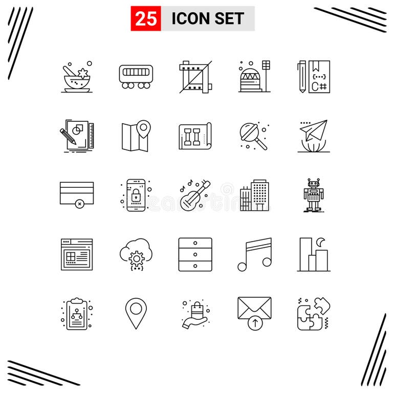 Set of 25 Commercial Lines Pack for Coding, C, Design, Habitation ...