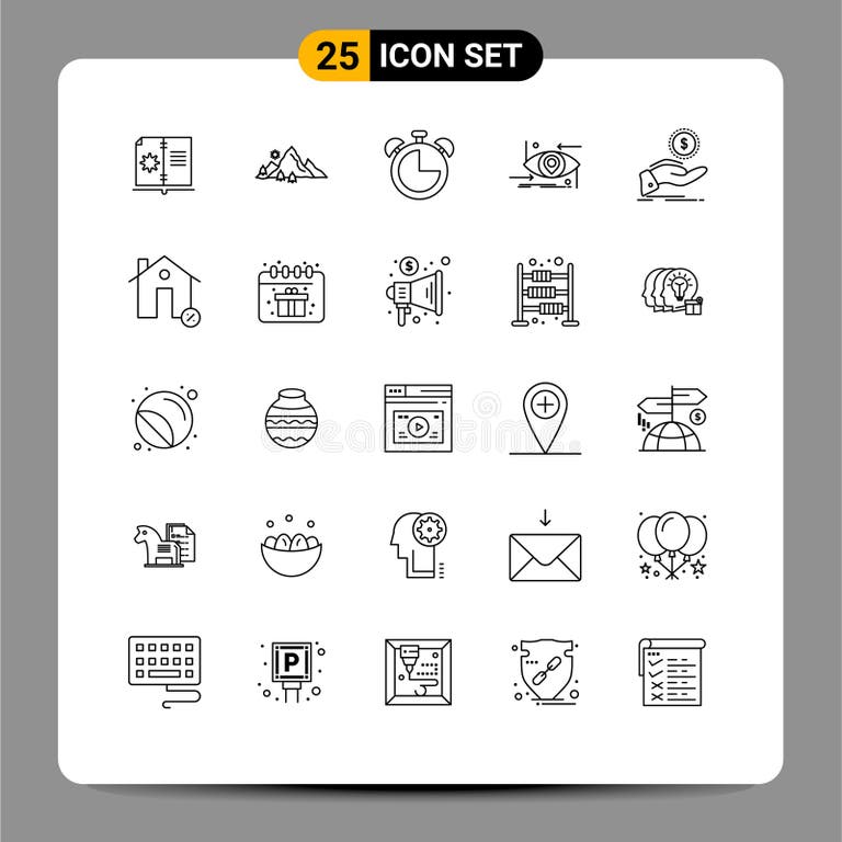 Mobile Interface Line Set of 25 Pictograms of Technology, Gen, Tree ...