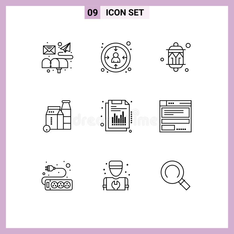 9 Thematic Vector Outlines and Editable Symbols of Annual, Buttle ...