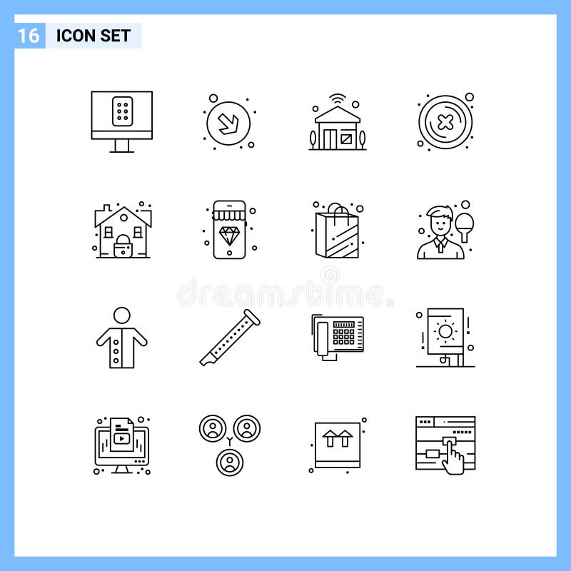 OutLine 25 Real Estate Icon Set. Vector Line Style Design Black Icons ...