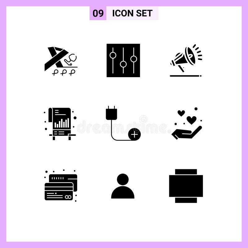 Set of 9 Modern UI Icons Symbols Signs for Computers, File, User, List ...