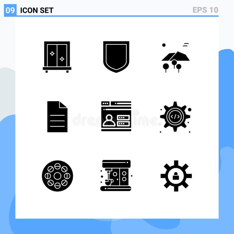 Mobile Interface Solid Glyph Set of 9 Pictograms of Design, User ...
