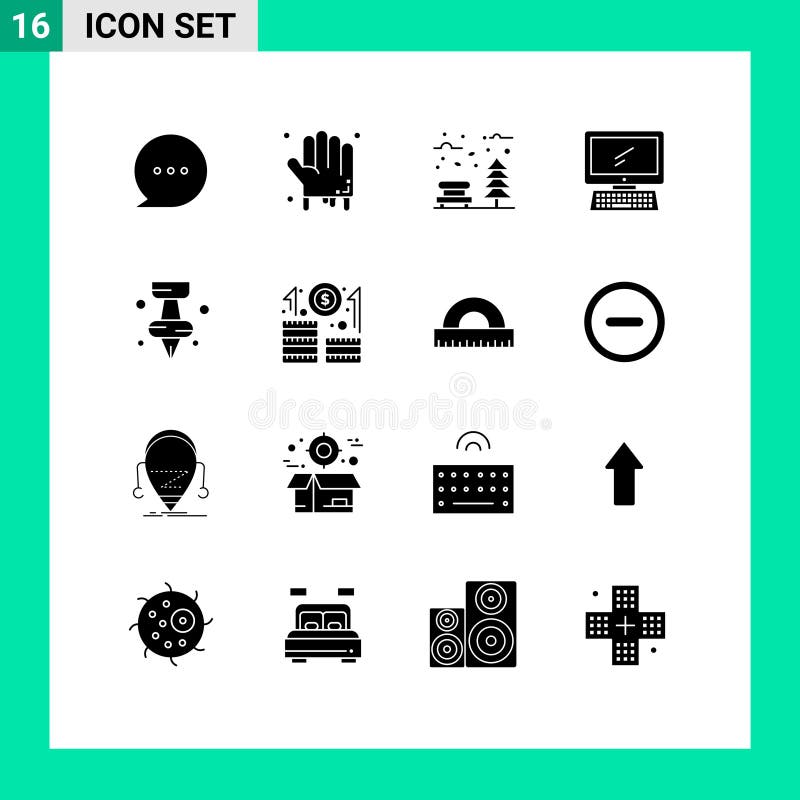 Mobile Interface Solid Glyph Set of 16 Pictograms of Education, Imac ...