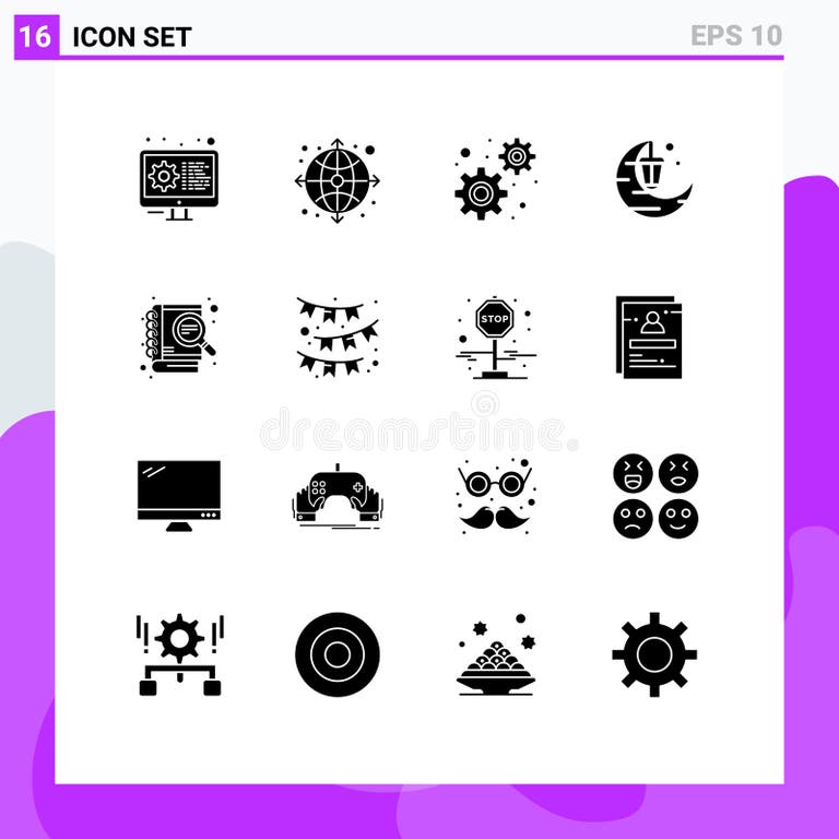 Mobile Interface Solid Glyph Set of 16 Pictograms of Search, Case Study ...