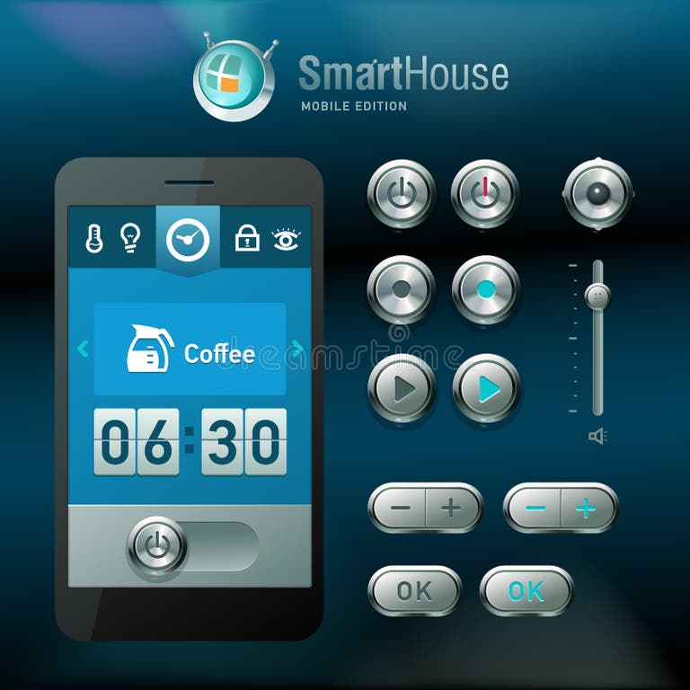 Mobile Interface and Vector Elements. Stock Vector - Illustration of ...