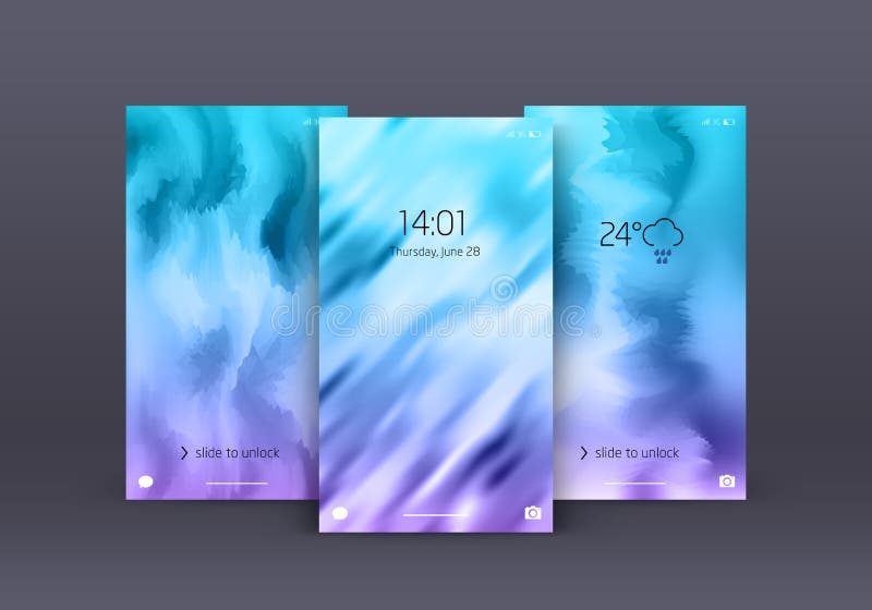 Mobile Interface Wallpaper Design Template. Vector Vertical Layout ...