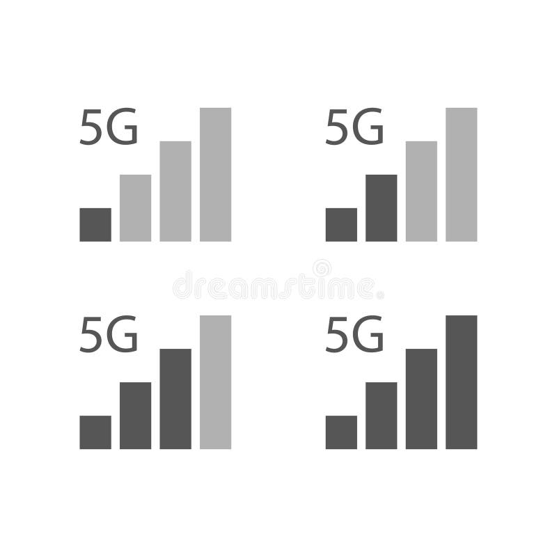 Mobile Internet Connection 5g Set of Icons Stock Illustration ...