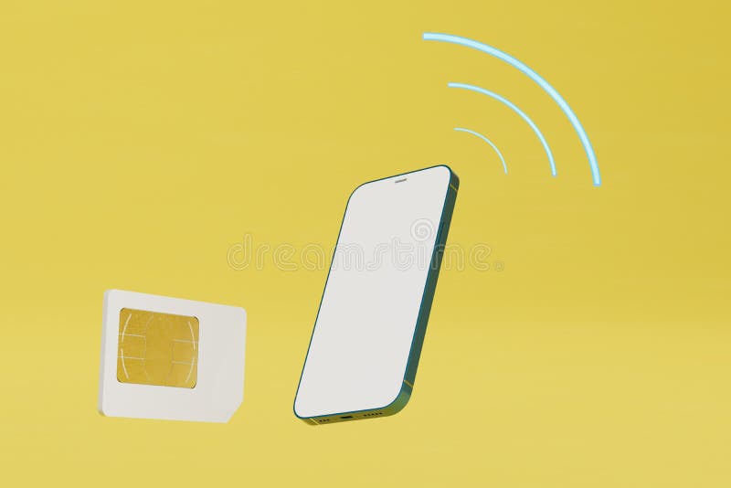 Mobile Internet Connection. Smartphone, SIM Card and Wi-Fi Icon on a ...