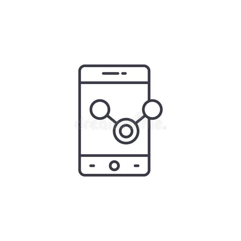 Mobile Internet Linear Icon Concept. Mobile Internet Line Vector Sign ...