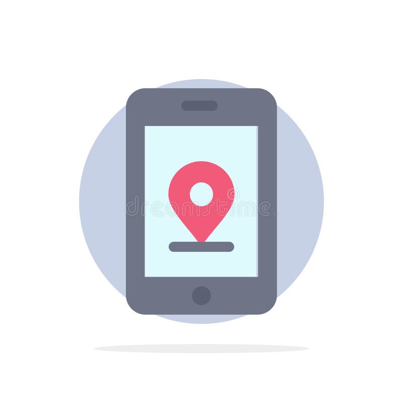 Mobile, Internet, Location Abstract Circle Background Flat Color Icon ...