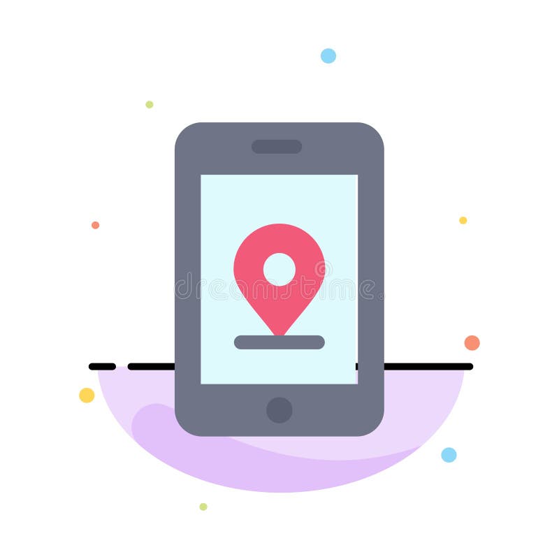 Mobile, Internet, Location Abstract Flat Color Icon Template Stock ...