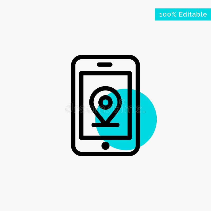 Mobile, Internet, Location Turquoise Highlight Circle Point Vector Icon ...